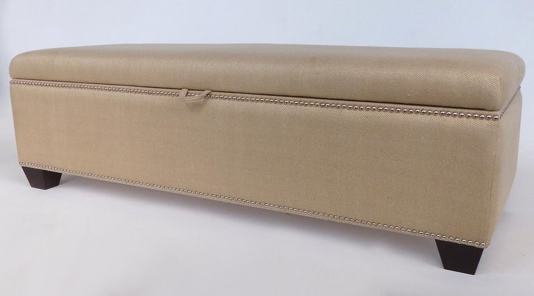 Upholstered Blanket Chest Bench with Nail-head Details at 1stDibs ...