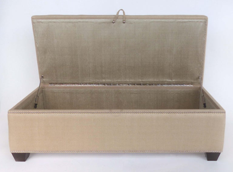 Upholstered Blanket Chest Bench with Nail-head Details at 1stDibs ...