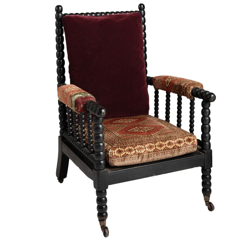 Upholstered Bobbin Armchair at 1stDibs