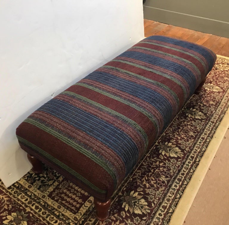 Upholstered Double Ottoman Bench For Sale at 1stDibs