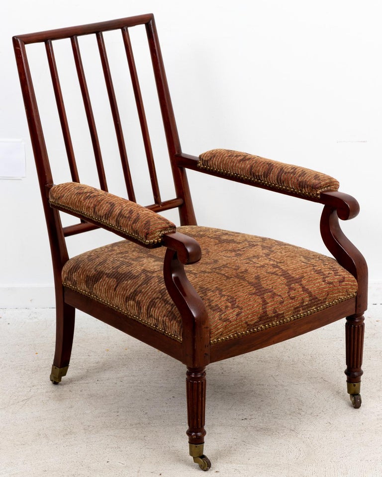 Upholstered English Style Library Chair For Sale at 1stDibs