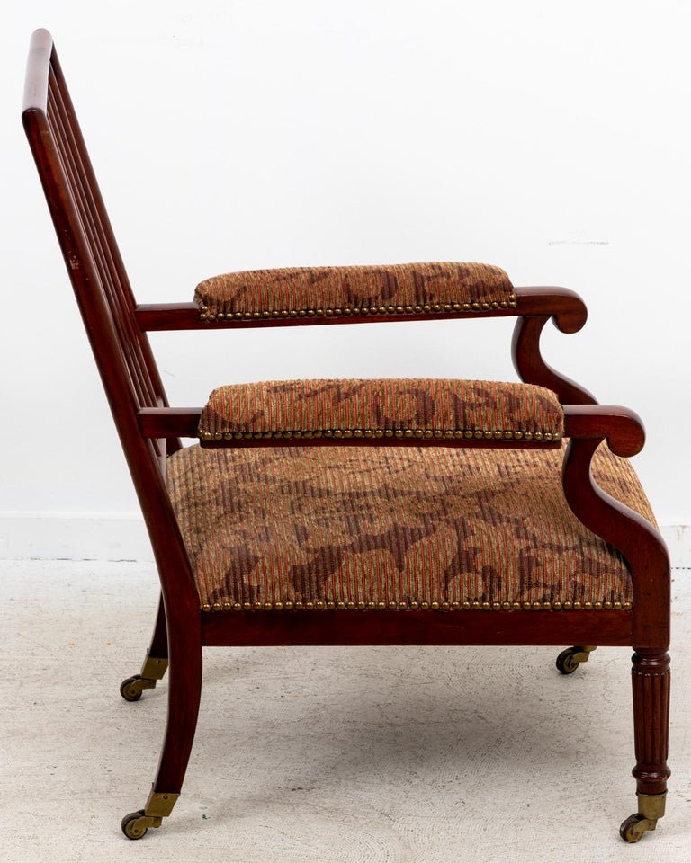 Upholstered English Style Library Chair For Sale at 1stDibs