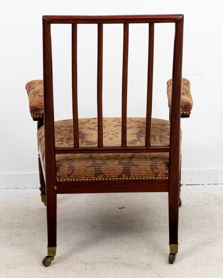 Upholstered English Style Library Chair For Sale at 1stDibs