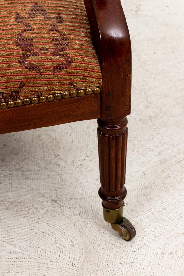 Upholstered English Style Library Chair For Sale at 1stDibs