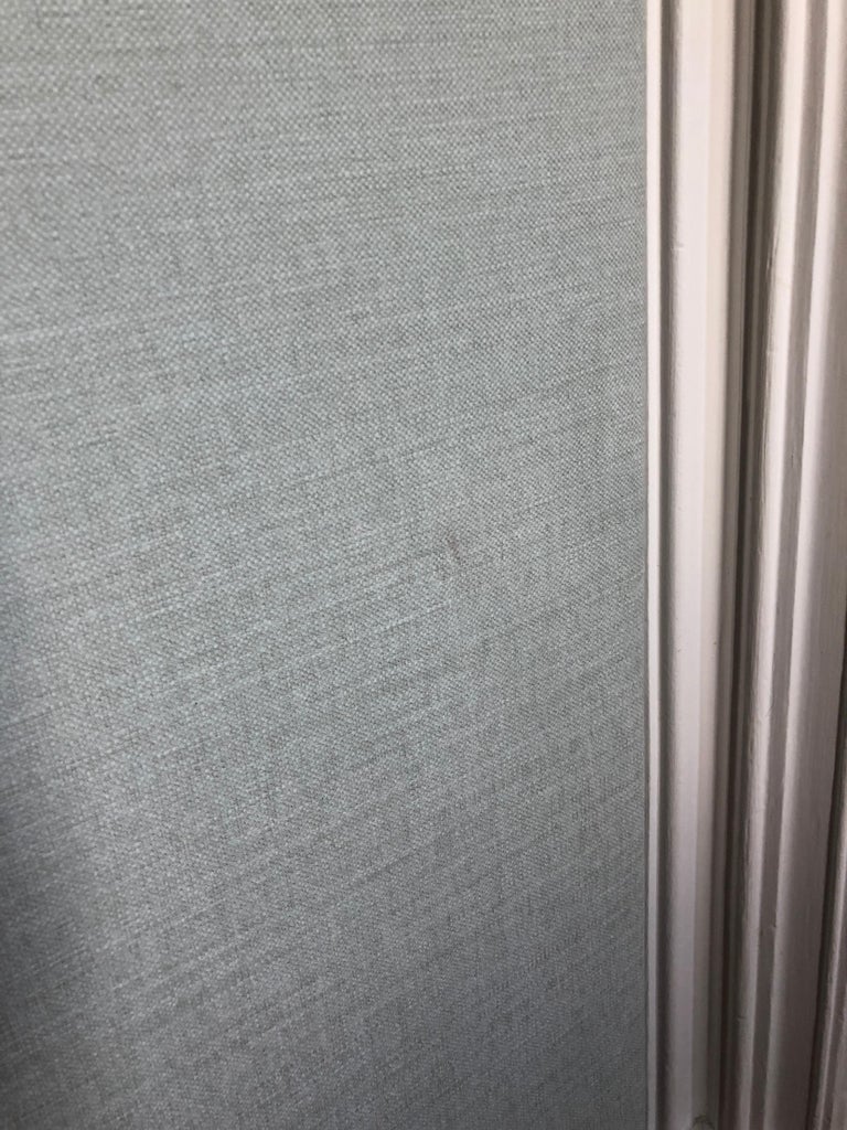 Upholstered Folding Screen Room Divider Pale Gray Blue, in Stock For ...