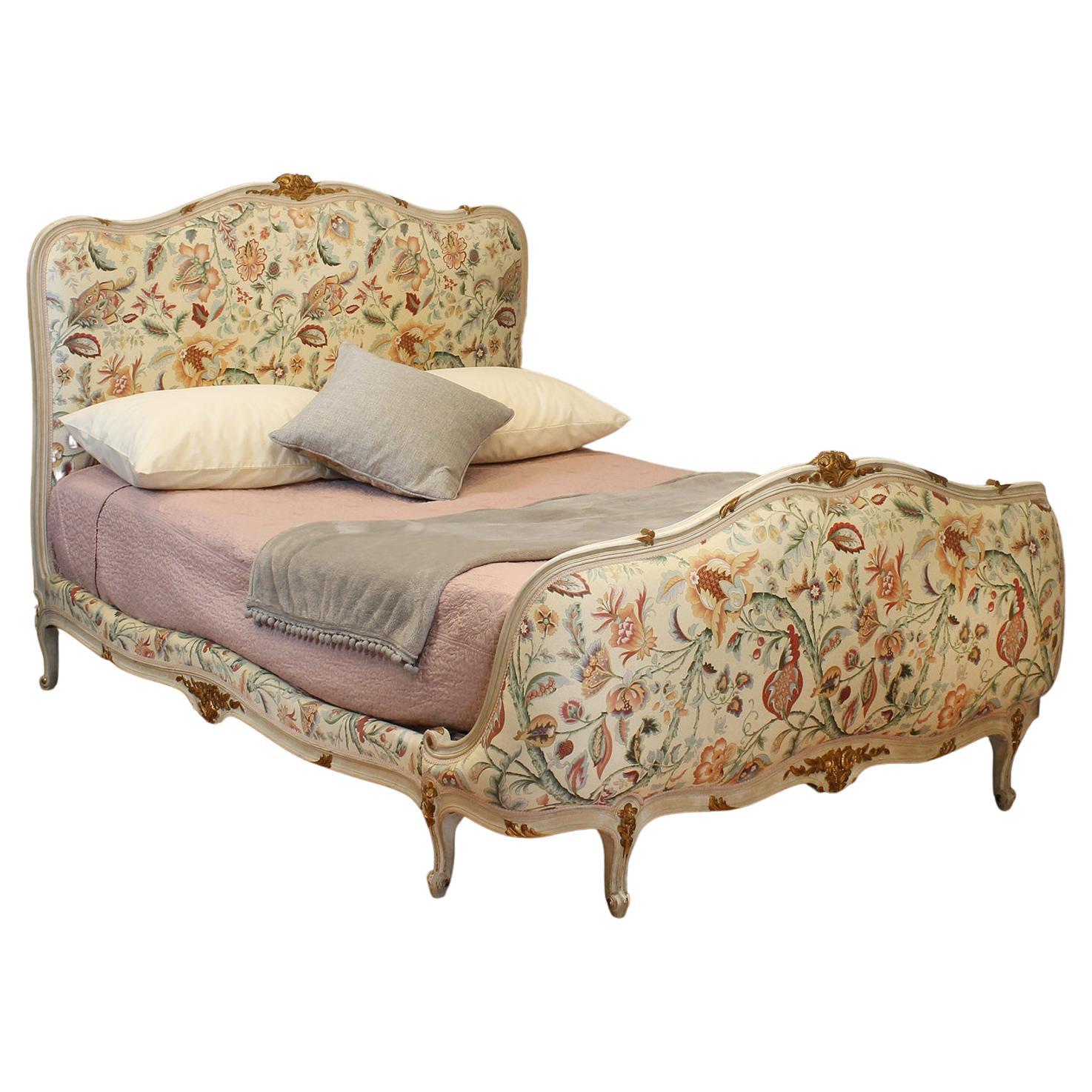 Upholstered French Painted Bed - WD48 at 1stDibs