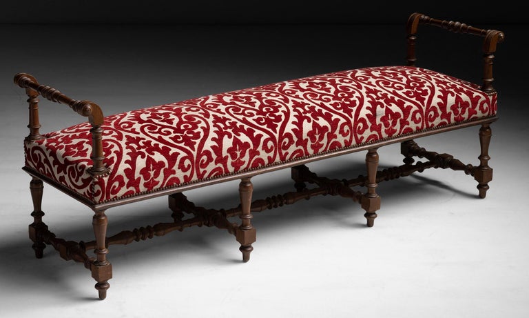 Upholstered Hall Bench, France circa 1880 For Sale at 1stDibs