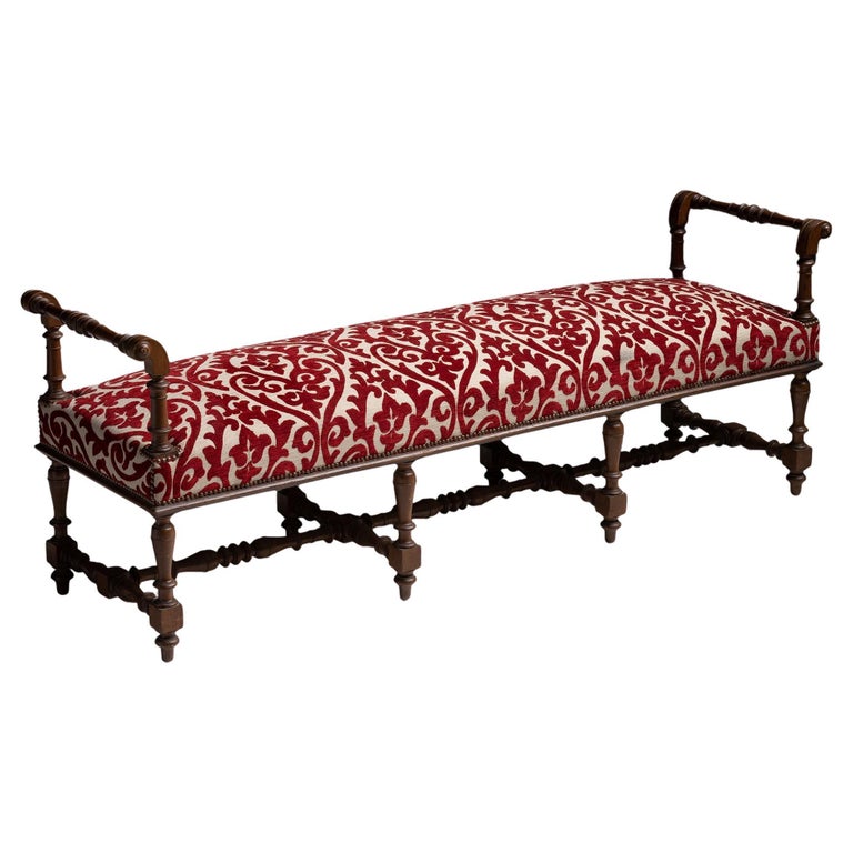 Upholstered Hall Bench, France circa 1880 For Sale at 1stDibs