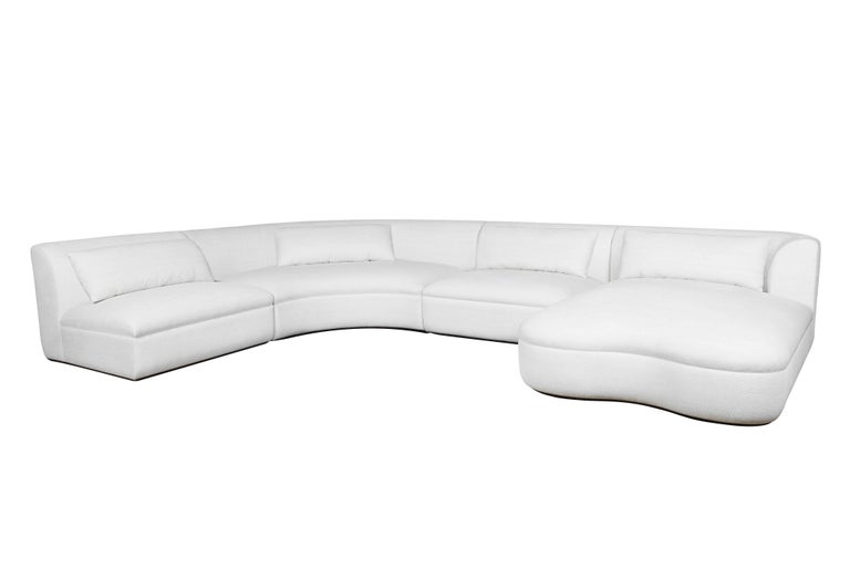 Upholstered Lambelle Chair with Irregular Shapes and Smoothly Curved ...