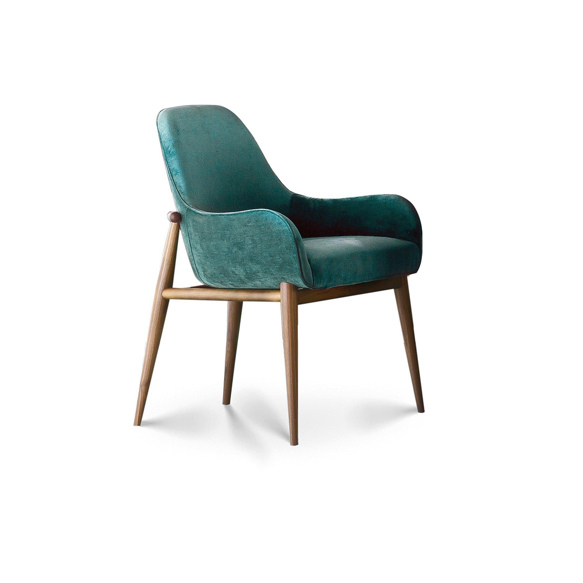 Upholstered , Leather, Metal, Felix Dining Armchair For Sale at 1stDibs