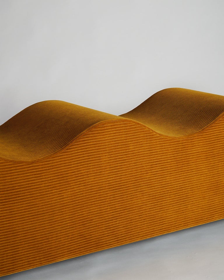 Customizable Upholstered Wave Bench in Corduroy by Objects for Objects ...