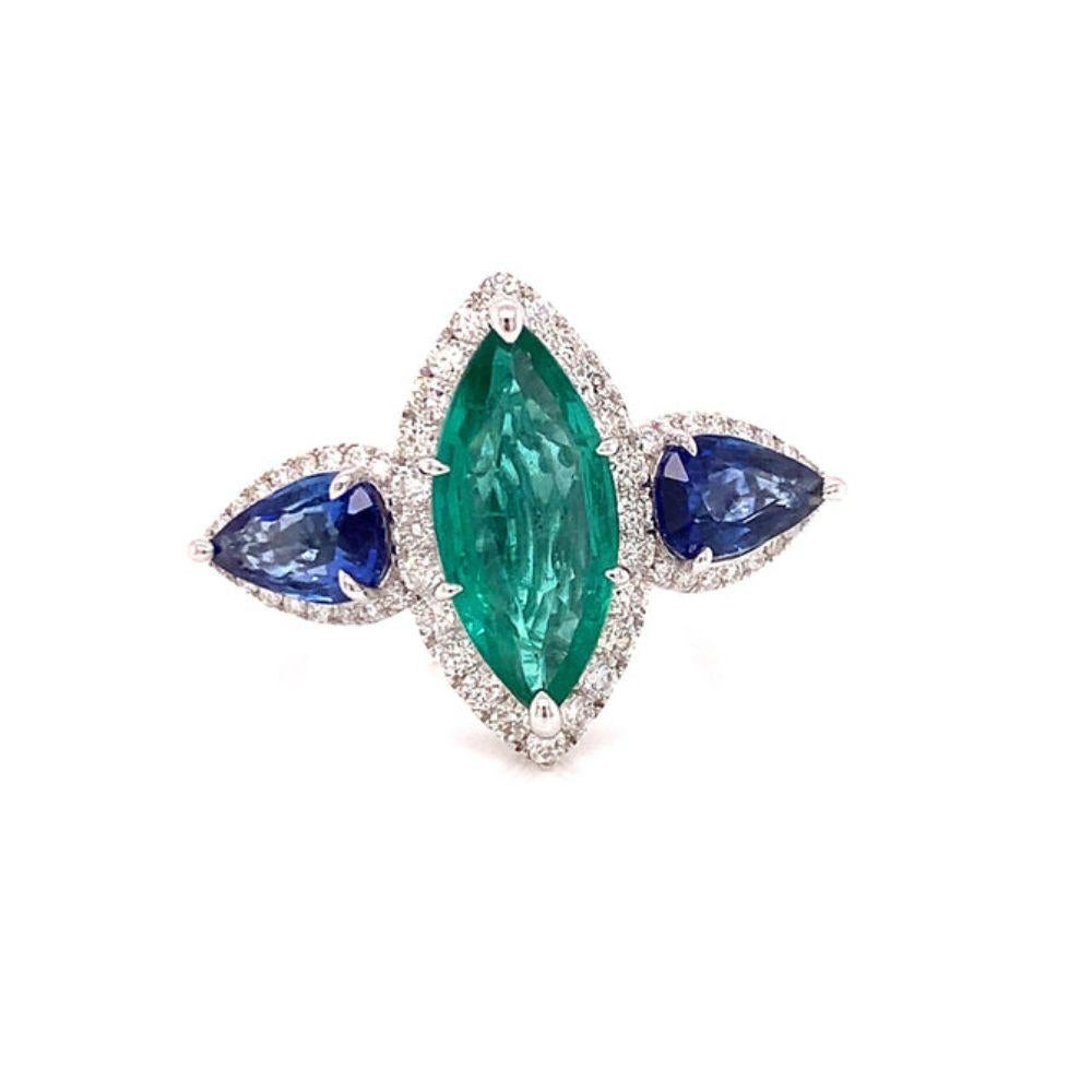 Upper Crust Emerald, Sapphire and Diamond Ring at 1stDibs | bl-a15ct ...