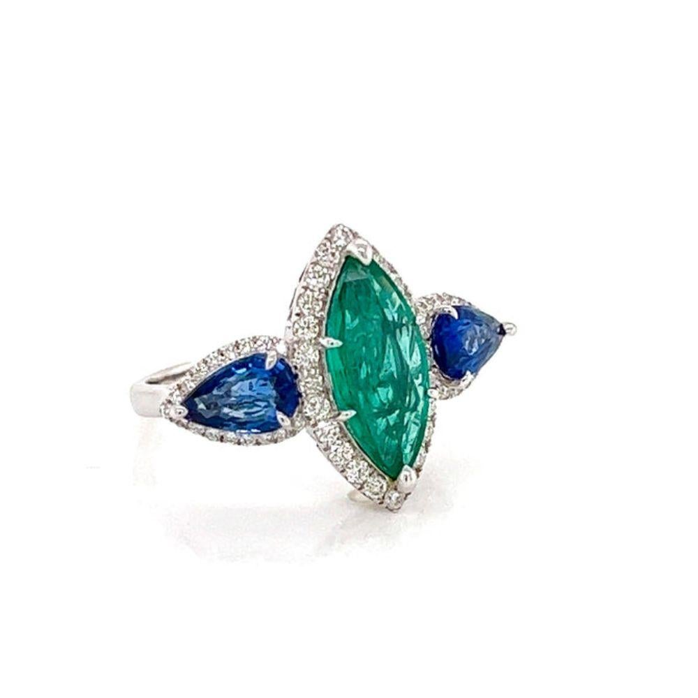 Upper Crust Emerald, Sapphire and Diamond Ring at 1stDibs | bl-a15ct ...