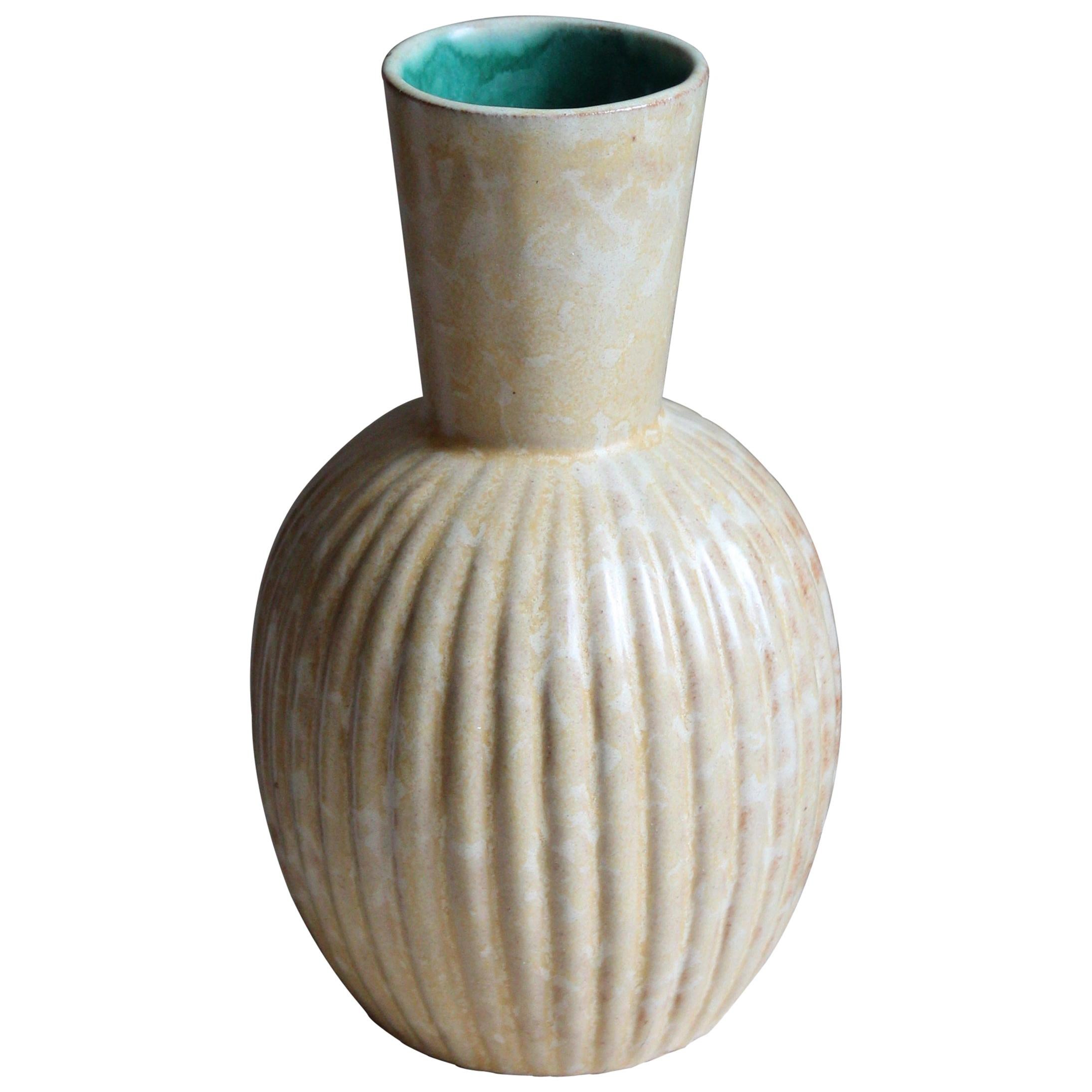Upsala-Ekeby, Vase, Glazed Stoneware, Sweden, 1940s For Sale at 1stDibs