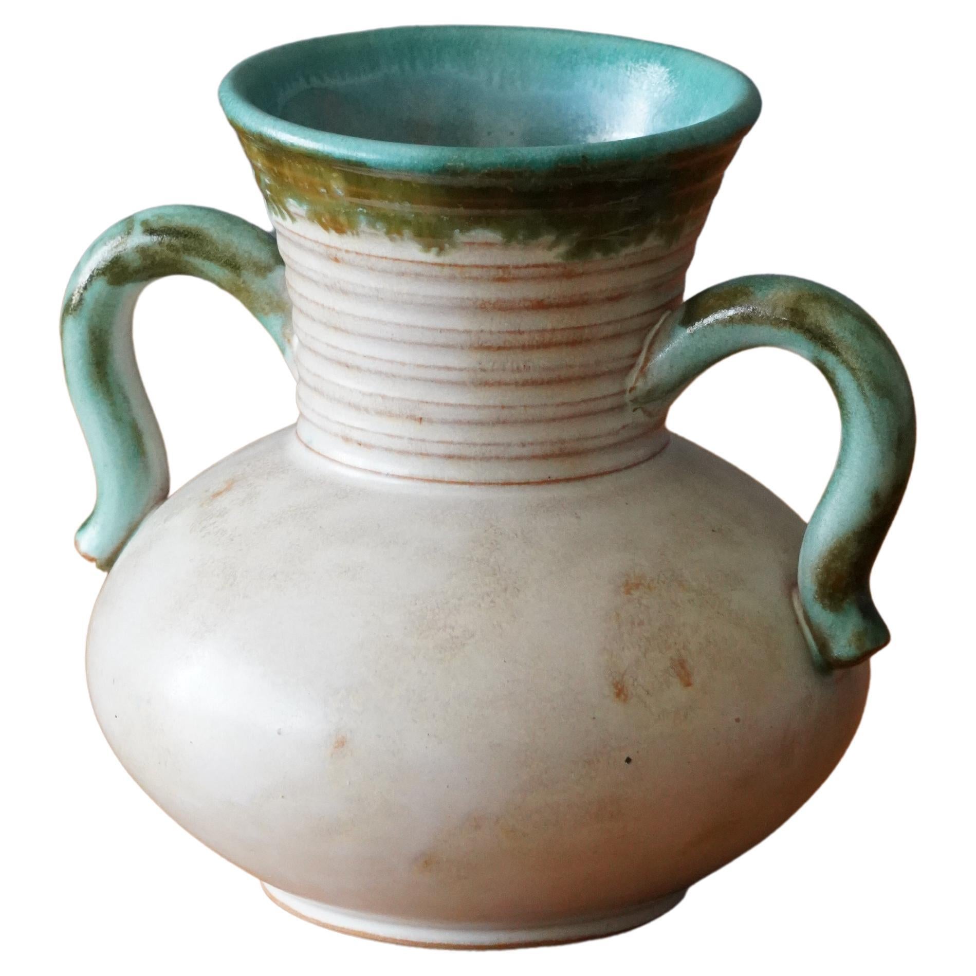 Fine Glazed Earthenware Vase with Amazons Astride Prancing Horses ...