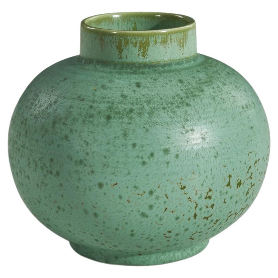 Green Ceramic Vase by Claudia Frignani Glazed Earthenware Contemporary For Sale at 1stDibs
