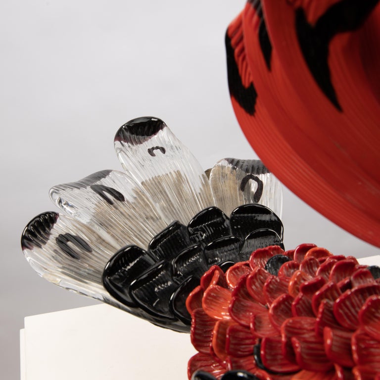 Upupa, Murano Glass Sculpture on Bronze Feet, Toni Zuccheri, Venini For ...