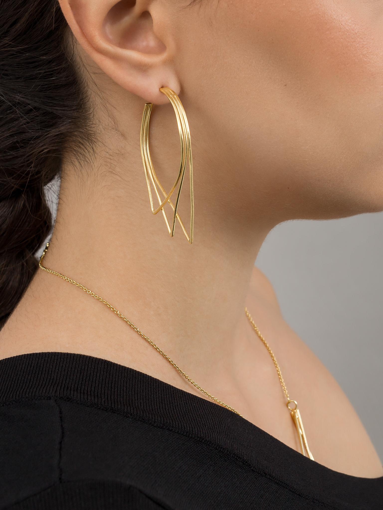 Urbs Earrings Big Gold Plated For Sale at 1stDibs