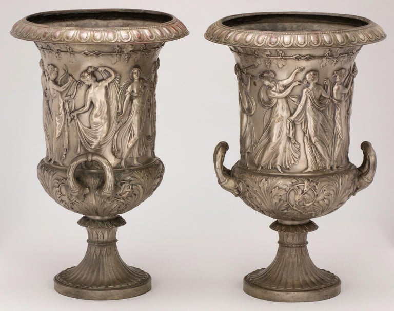 Urns, 19th Century Bronze Medici Style, Pair For Sale at 1stDibs