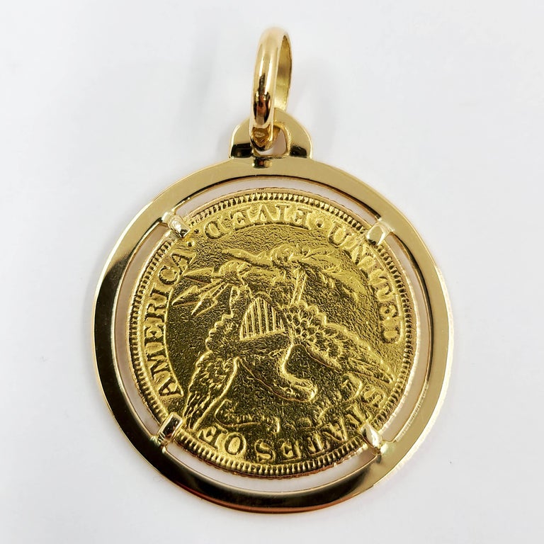 US $5 Gold Coin Pendant at 1stDibs