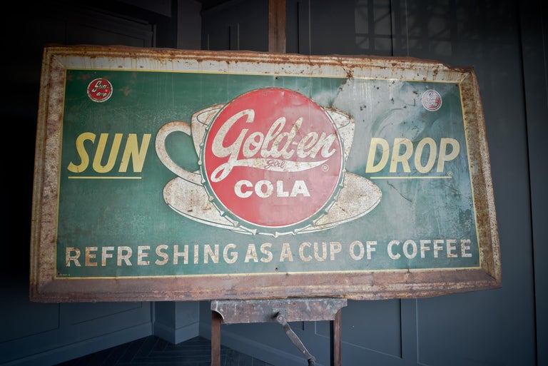 US Golden Cola Emanel Sign at 1stDibs