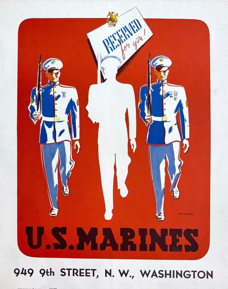"U.S. Marines. Reserved for you!" Vintage WWII Marine Corps Recruitment ...