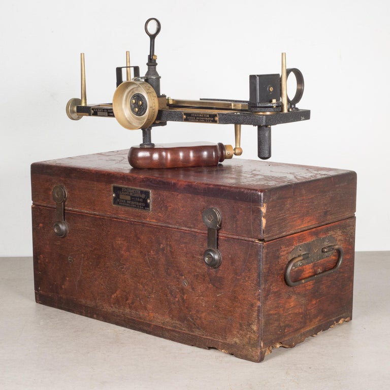 U.S. Navy Artillery Stadimeter and Mahogany Carrying Case c.1942 at 1stDibs