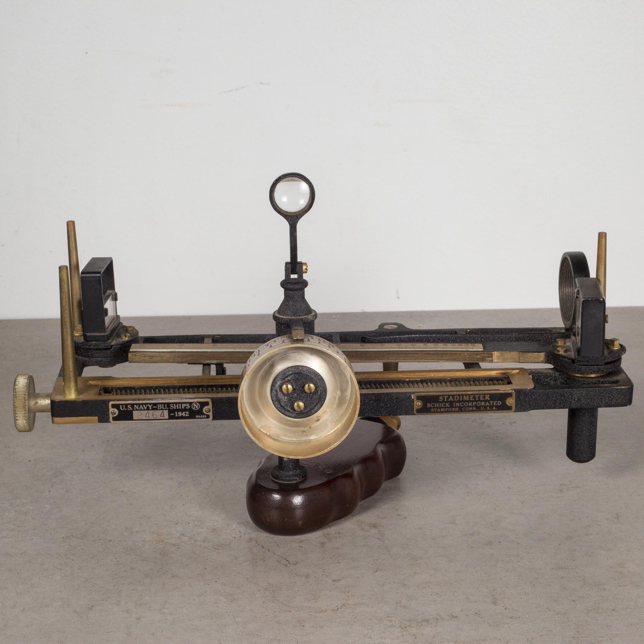 U.S. Navy Artillery Stadimeter and Mahogany Carrying Case c.1942 at 1stDibs
