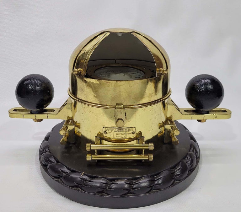 US Navy Solid Brass Ships Binnacle Compass For Sale at 1stDibs