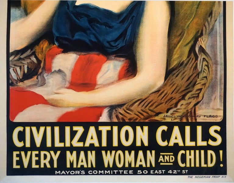 U.S. Vintage WWI Propaganda Poster ‘Wake Up America’ by James ...