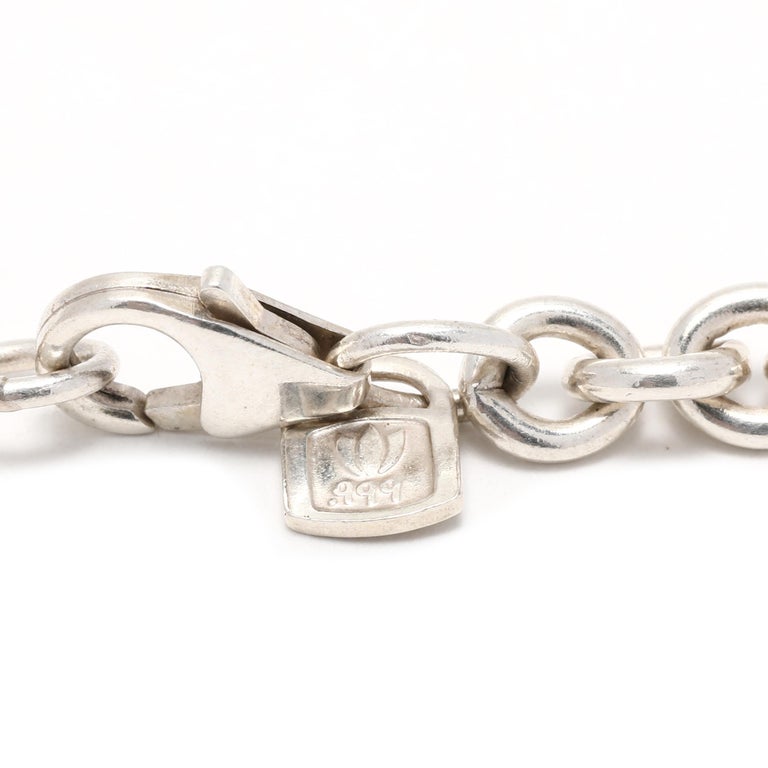 USA Large Cable Chain Necklace, 999 Sterling Silver, Solid For Sale at ...