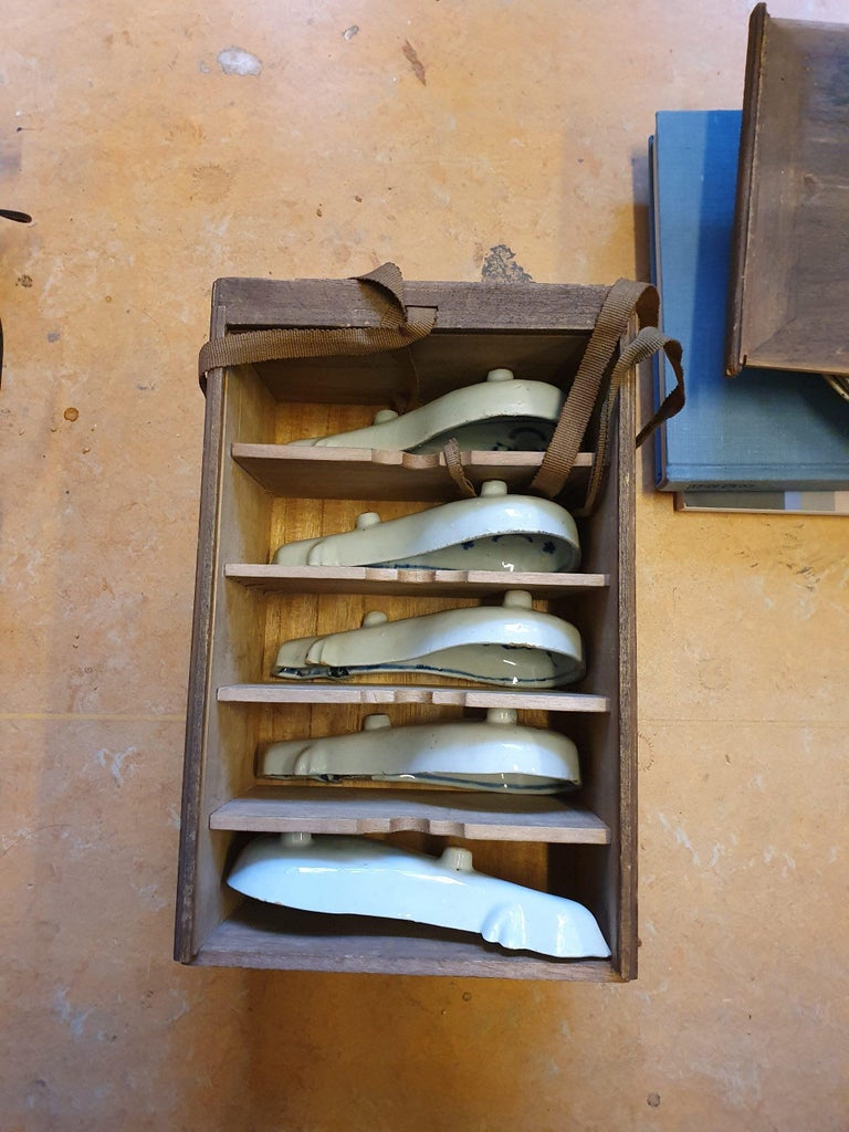 Usable Set Japanese Porcelain Footed Dishes Kutani 20th-21st Biwa ...