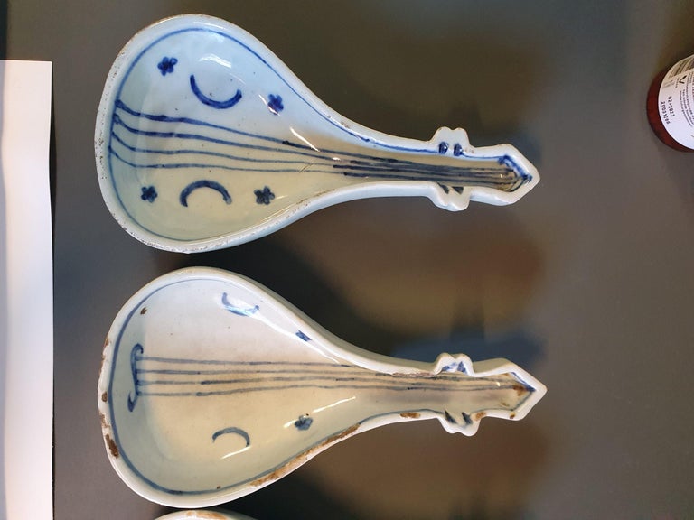 Usable Set Japanese Porcelain Footed Dishes Kutani 20th-21st Biwa ...