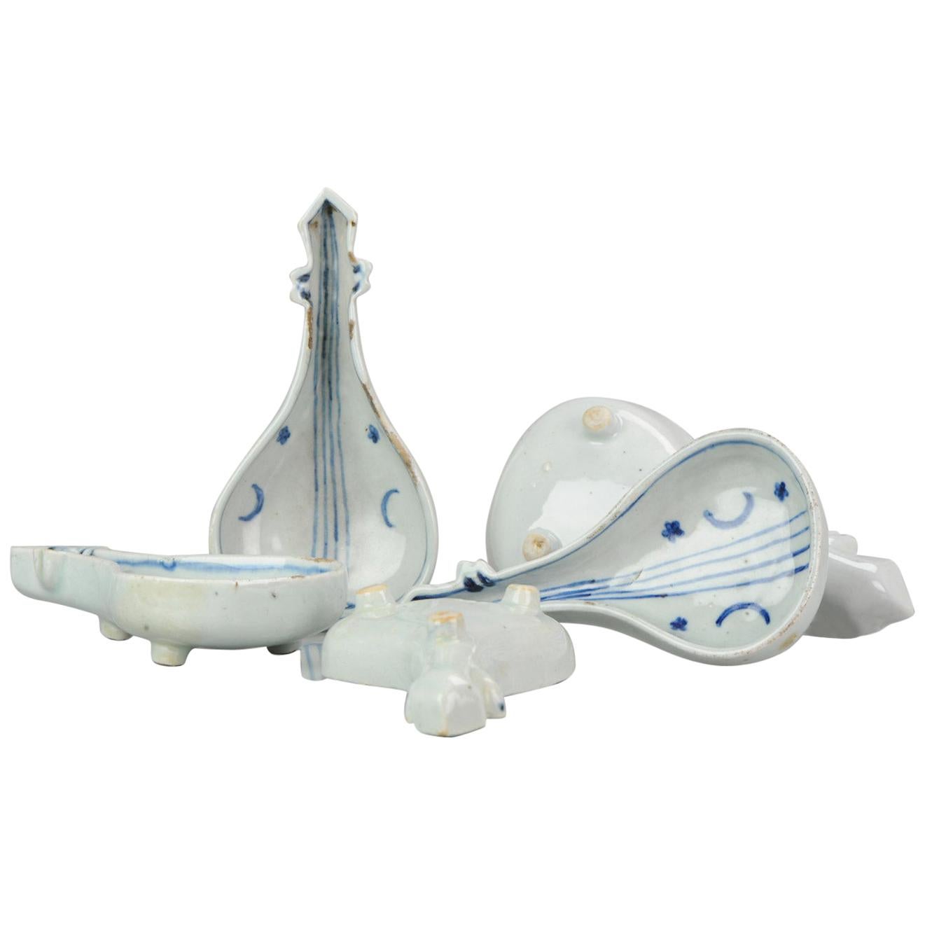 Usable Set Japanese Porcelain Footed Dishes Kutani 20th-21st Biwa ...