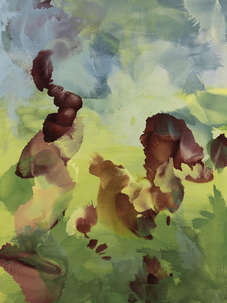 Usha Shukla - Freesia, Abstract Oil Painting, 2019 For Sale at 1stDibs