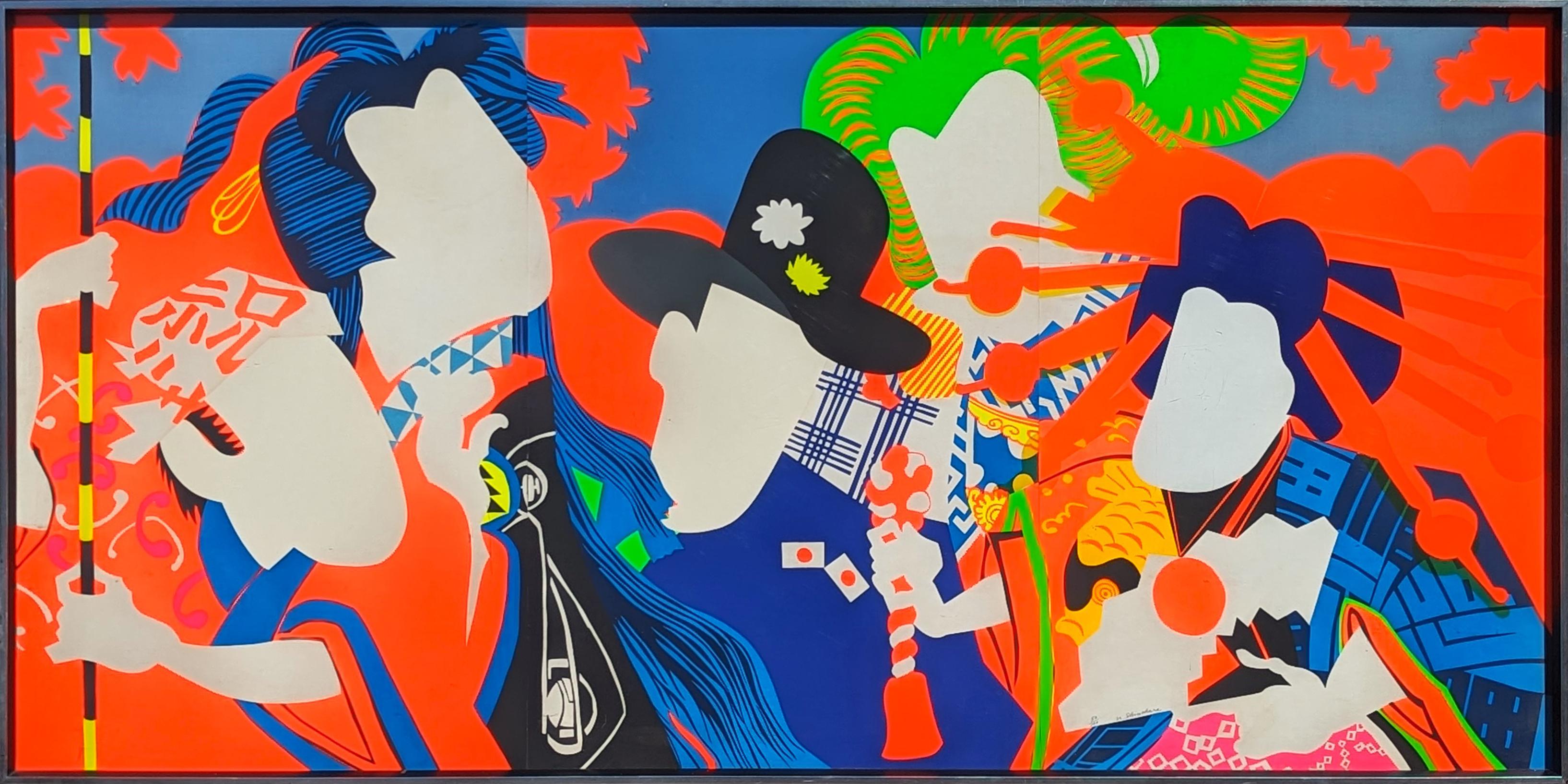 Ushio Shinohara - "Doll Festival" Colorful Modern Japanese Figurative ...
