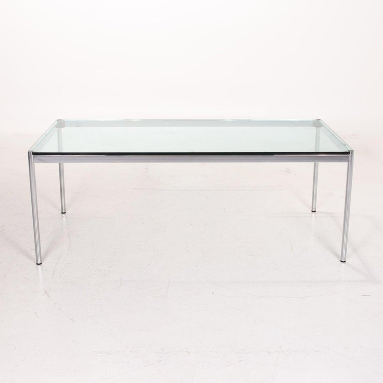USM Haller Glass Metal Dining Table For Sale at 1stDibs