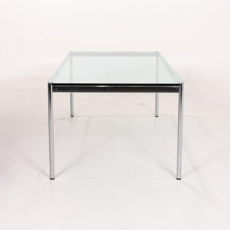USM Haller Glass Metal Dining Table For Sale at 1stDibs