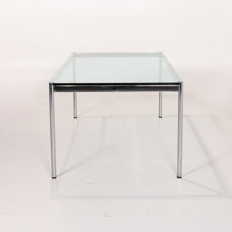 USM Haller Glass Metal Dining Table For Sale at 1stDibs