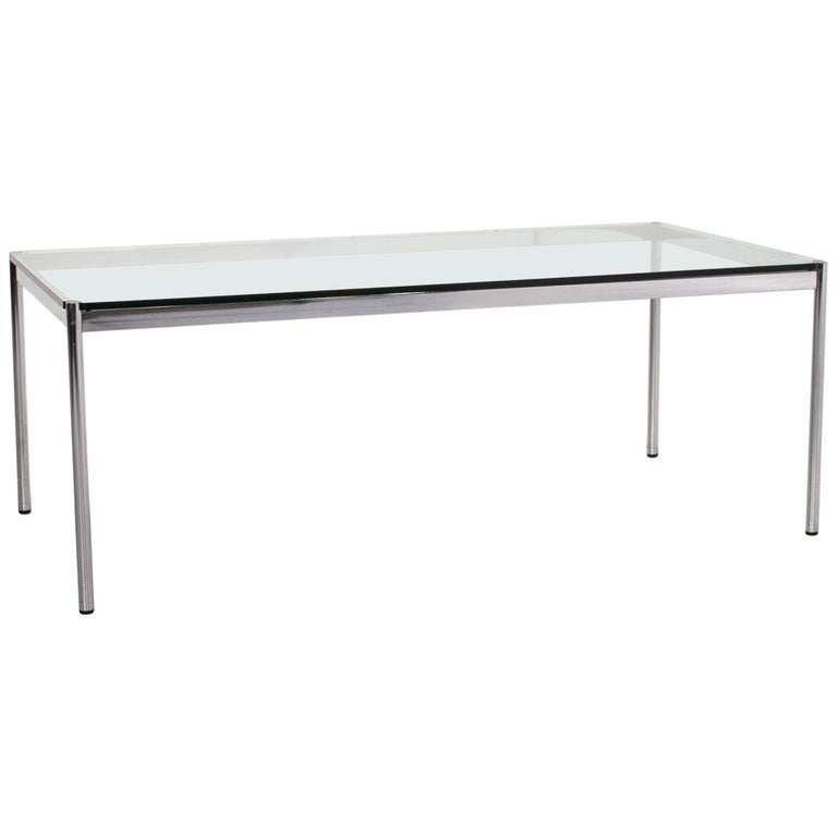 USM Haller Glass Metal Dining Table For Sale at 1stDibs