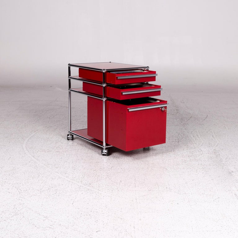 USM Haller Metal Container Red Sideboard Rolls at 1stDibs