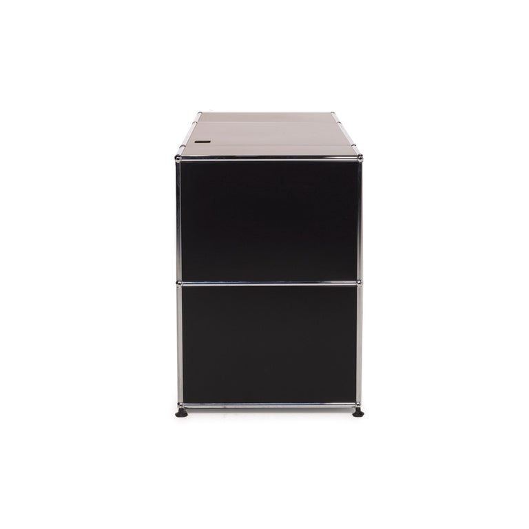 USM Haller Metal Desk Black 2x Drawer at 1stDibs