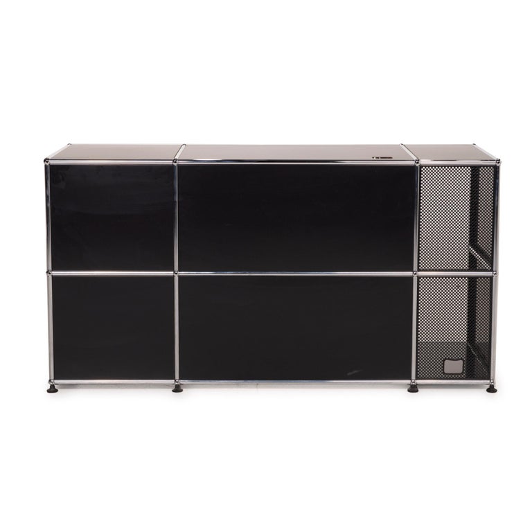USM Haller Metal Desk Black 2x Drawer at 1stDibs
