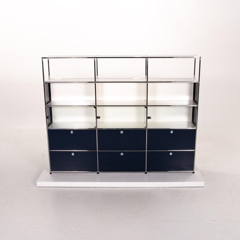 Usm Haller Metal Glass Shelf Blue White Sideboard Office Furniture For ...