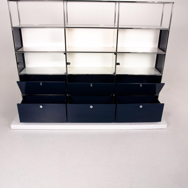 Usm Haller Metal Glass Shelf Blue White Sideboard Office Furniture For ...