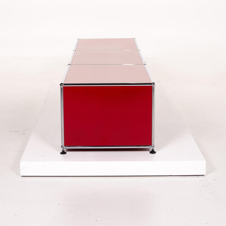 USM Haller Metal Lowboard Red Sideboard TV Board Office Furniture For ...