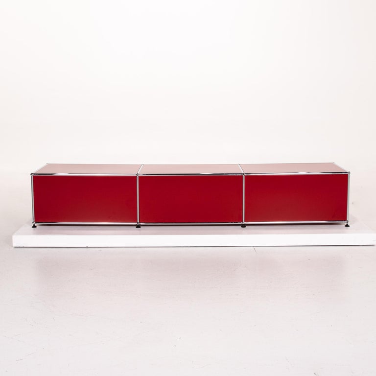 USM Haller Metal Lowboard Red Sideboard TV Board Office Furniture For ...