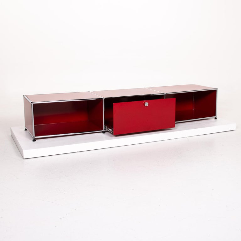 USM Haller Metal Lowboard Red Sideboard TV Board Office Furniture For ...