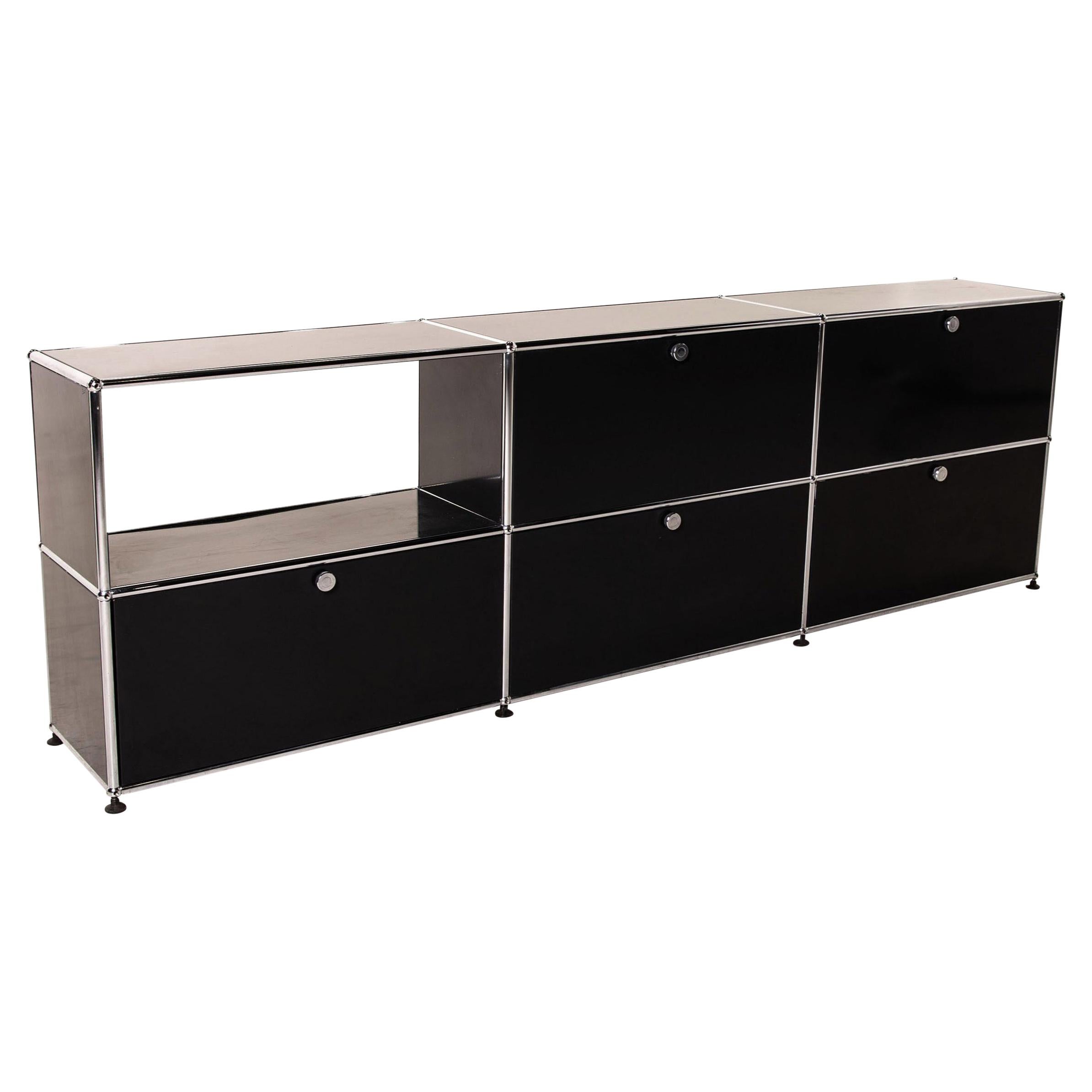 USM Haller Metal Sideboard Black Office Furniture at 1stDibs