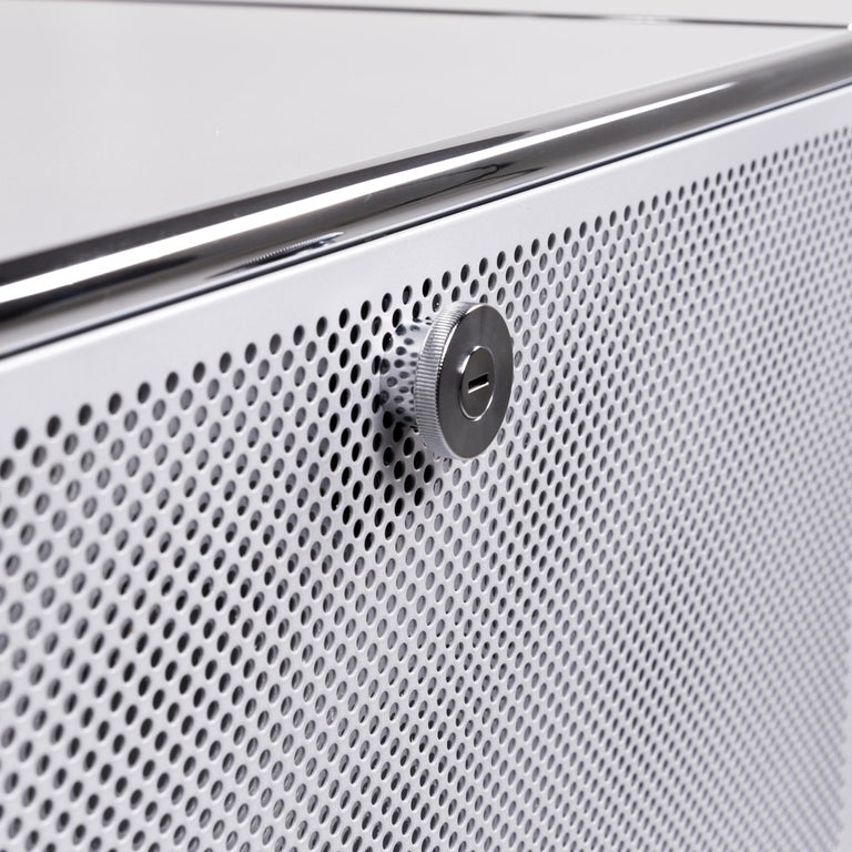 USM Haller Metal Sideboard Gray Silver Office For Sale at 1stDibs